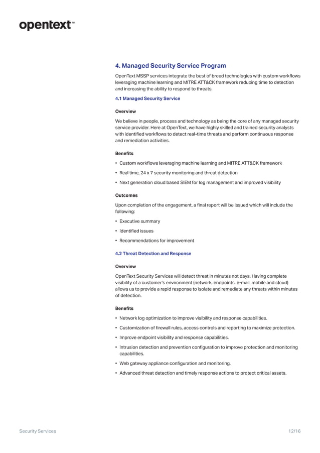 Open text security services catalog | PDF