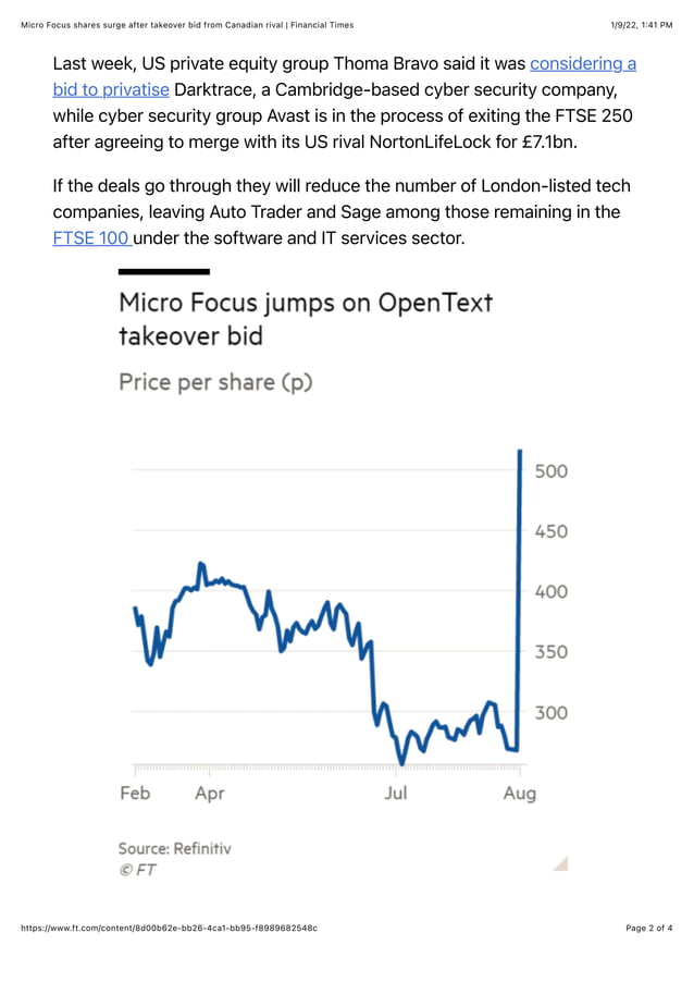 OpenText to acquire Micro Focus | PDF