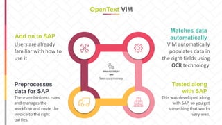 SAP Vim(Vendor Invoice management) Opentext | PPTX | Desktop Publishing | Computer Software and ...