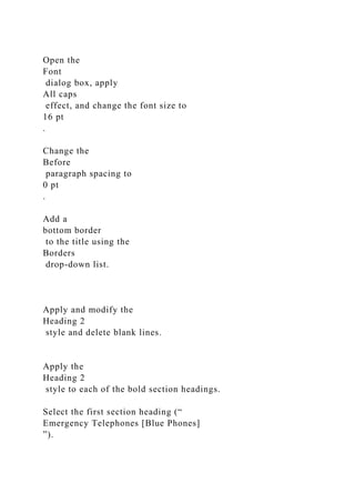 Open the EmergencyProcedures-02.docx start file. If the do.docx