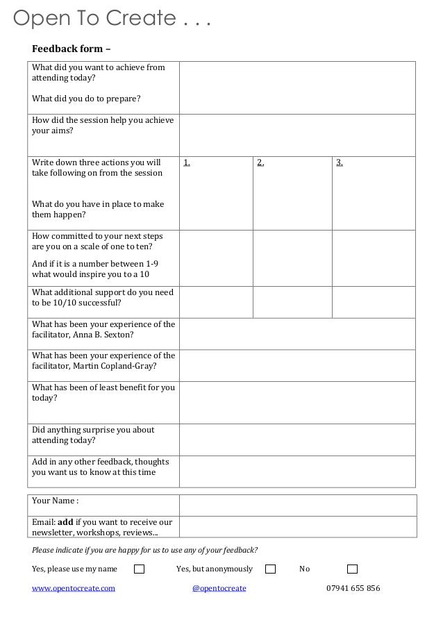 Writing Feedback Sheet