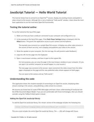 Open tok api_tutorials | PDF