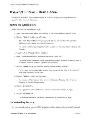 Open tok api_tutorials | PDF