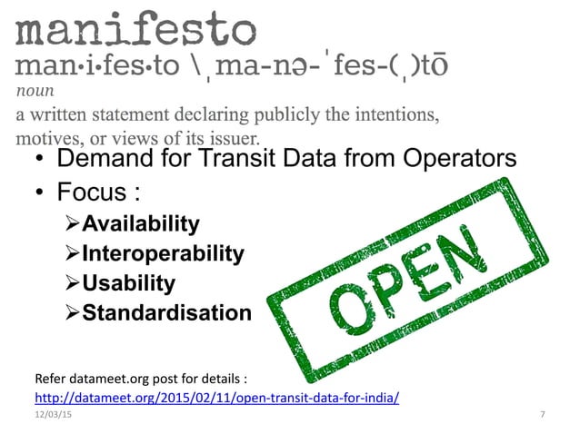 Open Transit Data for India | PPT | Free Download