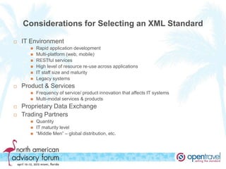 OpenTravel Schema Product Comparison | PDF