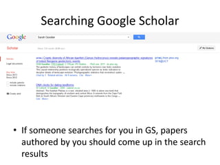 How to set up your Google Scholar profile (Google Scholar Citations) | PPT
