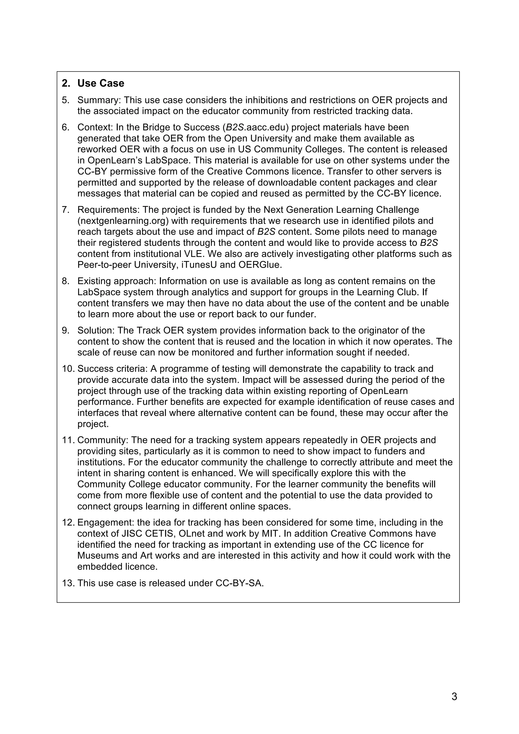 TRACK OER - Project proposal | PDF