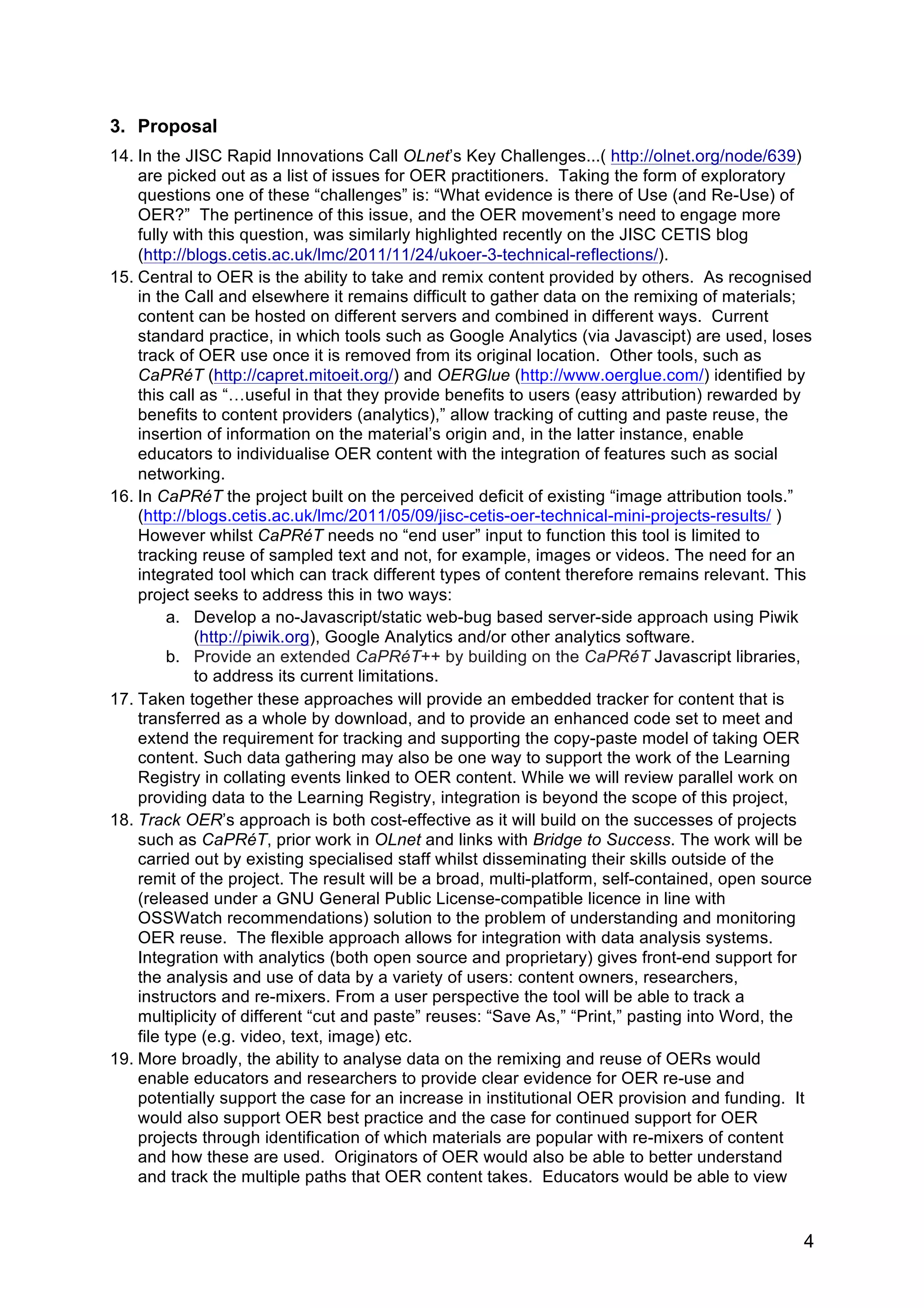 TRACK OER - Project proposal | PDF