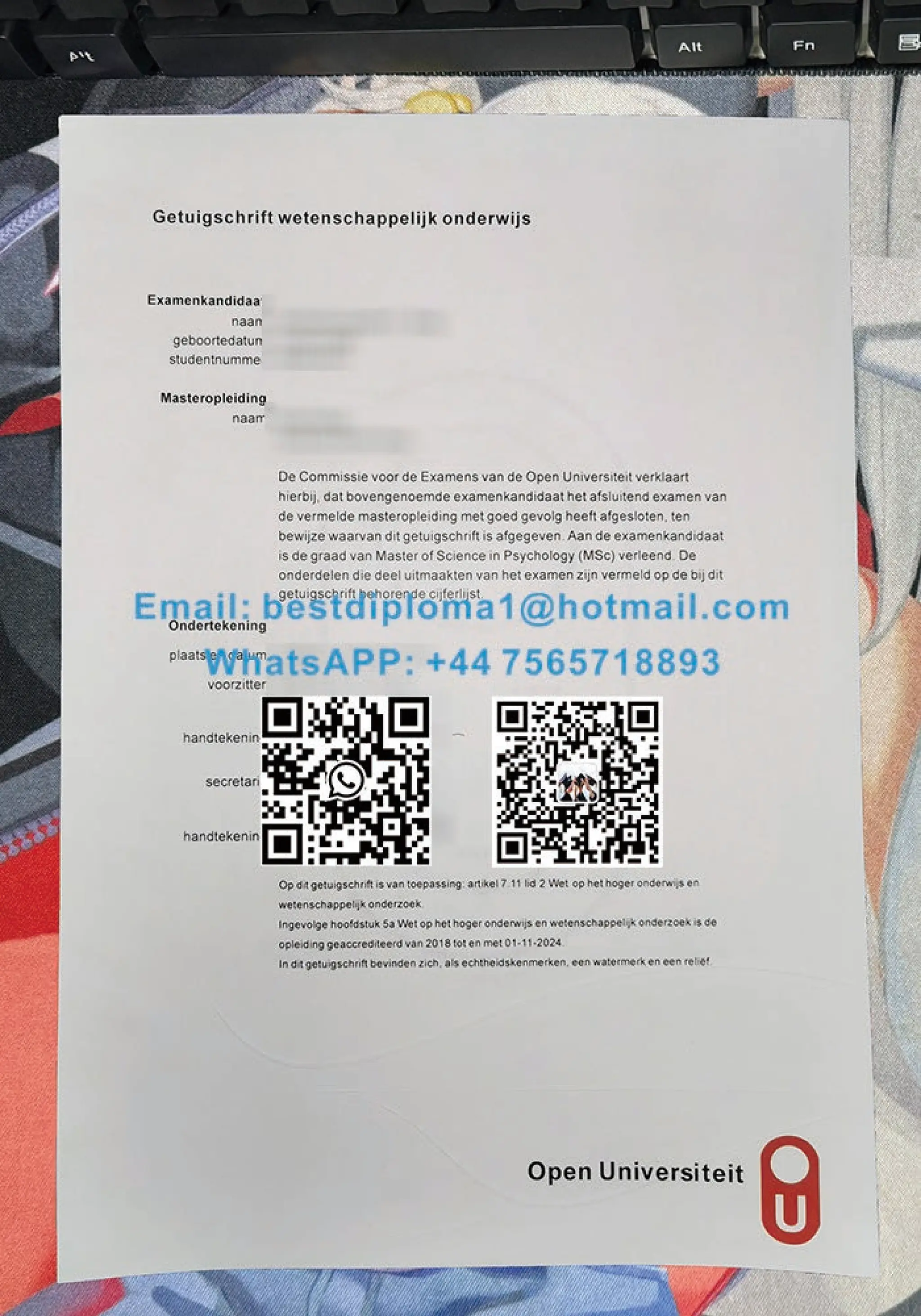 Open University of the Netherlands diploma | PDF
