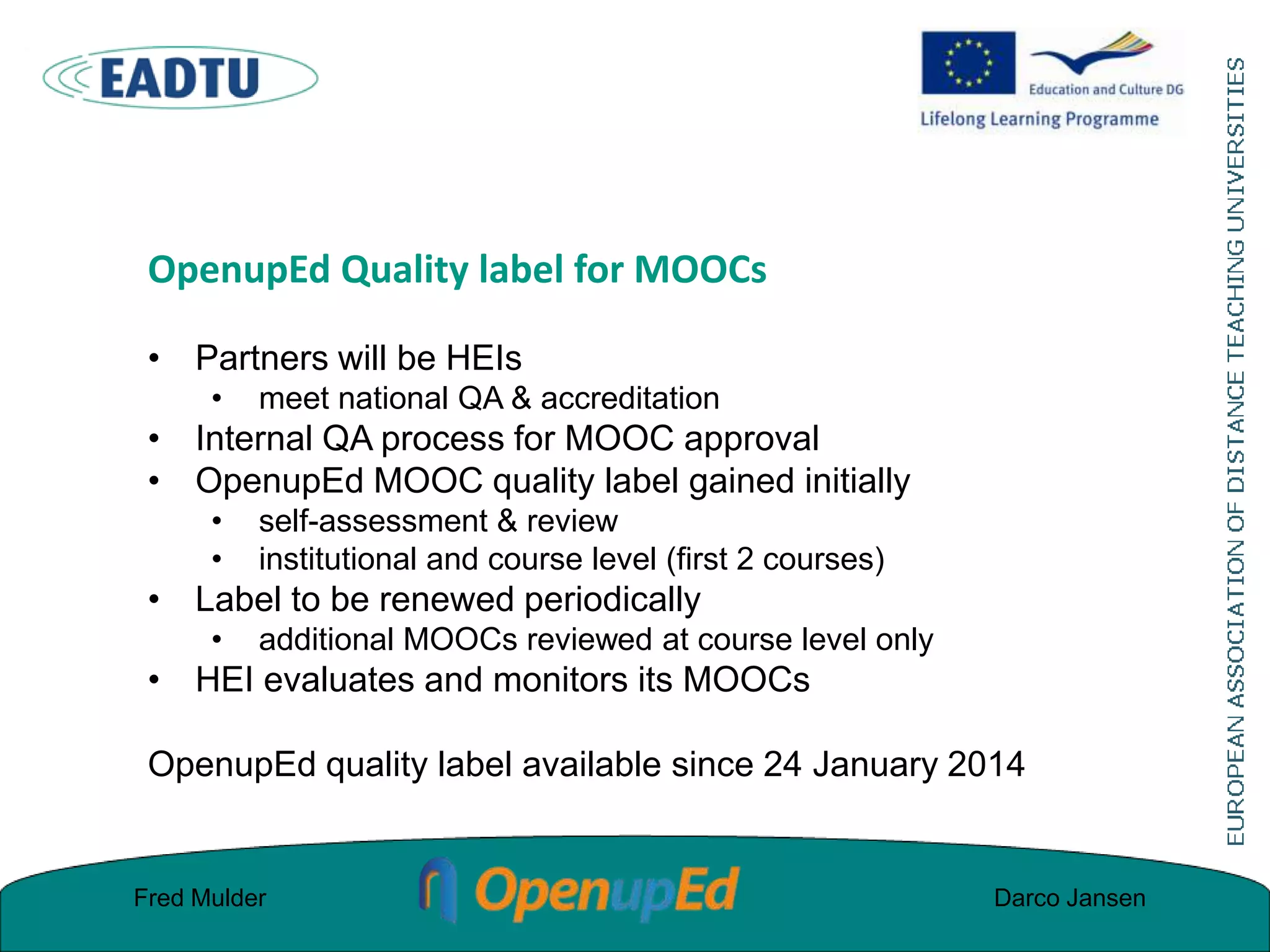 OpenupEd MOOCs for opening up education | PPT