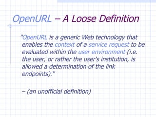 OpenURL - The Rough Guide | PPT