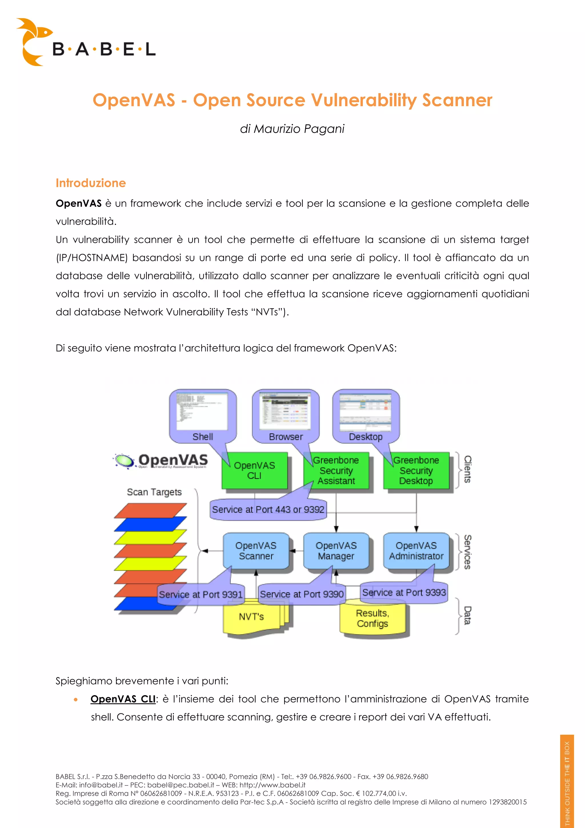 OpenVAS, lo strumento open source per il vulnerability assessment | PDF