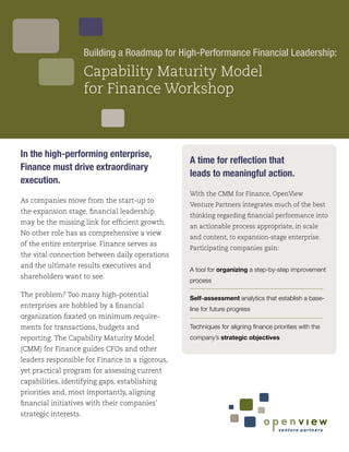 Capibility Maturity Model for Finance - OpenView Venture Partners | PDF ...