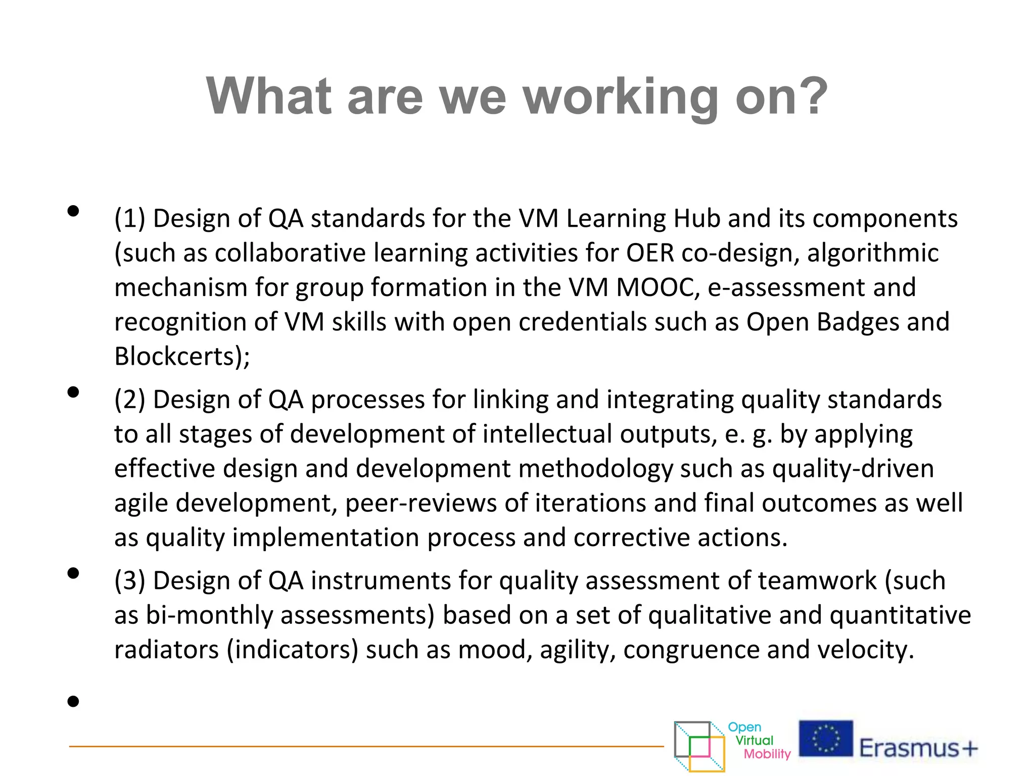 Quality Assurance Framework For The Openvm E Project Ppt