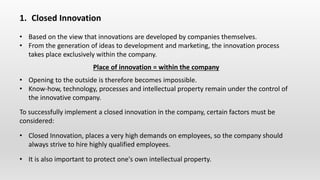 Open vs closed innovation | PPTX