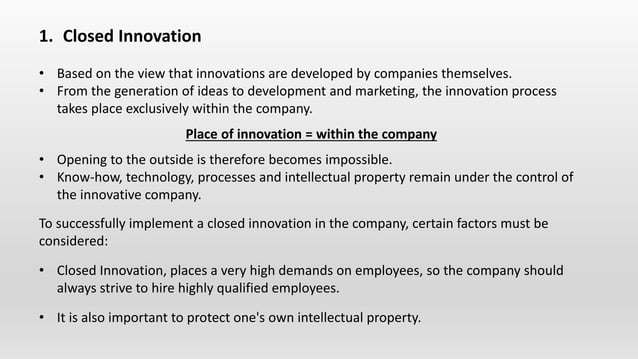 Open vs closed innovation | PPTX