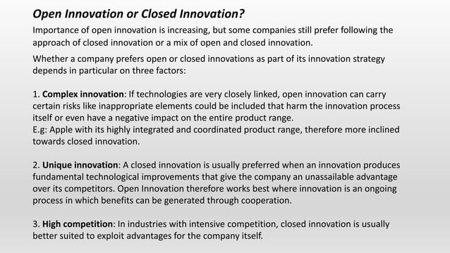 Open vs closed innovation | PPTX