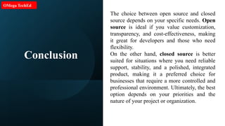 Open Source versus Closed Source in IOT in IOT | PPTX | Shareware and Freeware | Computer ...