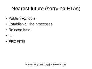 OpenVZ, Virtuozzo and Docker | PPT
