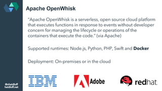 Developing Serverless Applications with Apache OpenWhisk | PPT