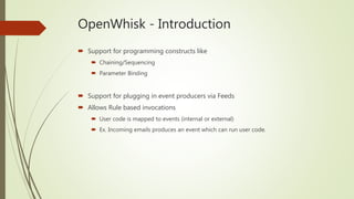 Serverless meetup - OpenWhisk overview and architecture | PPT