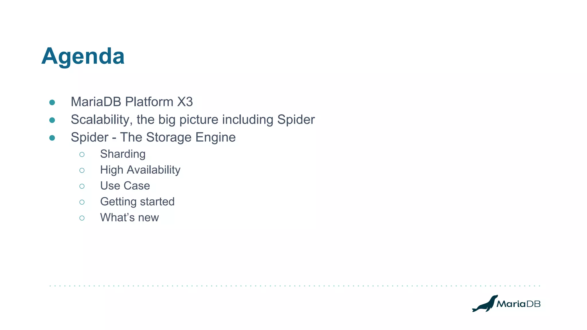 Transparent sharding with Spider: what's new and getting started | PDF