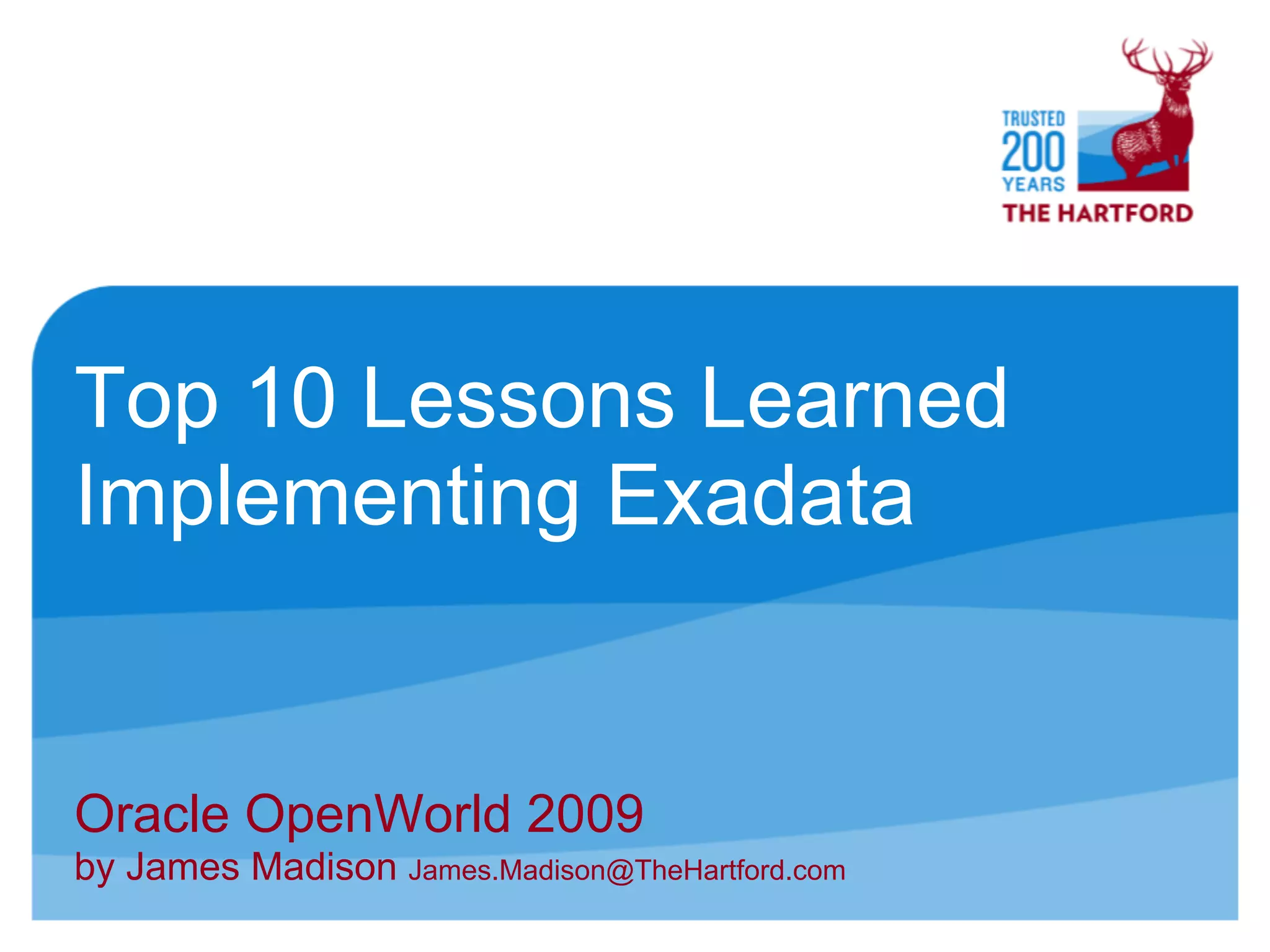 Open world exadata_top_10_lessons_learned | PDF | Databases | Computer Software and Applications