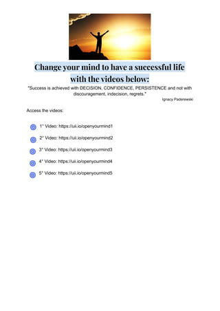LEARN TO CHANGE YOUR MIND FOR SUCCESS. | PDF