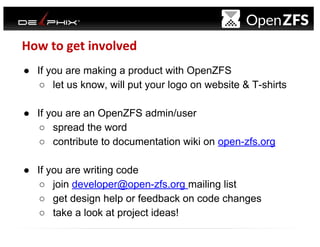 OpenZFS - ZFS for everyone | PPT