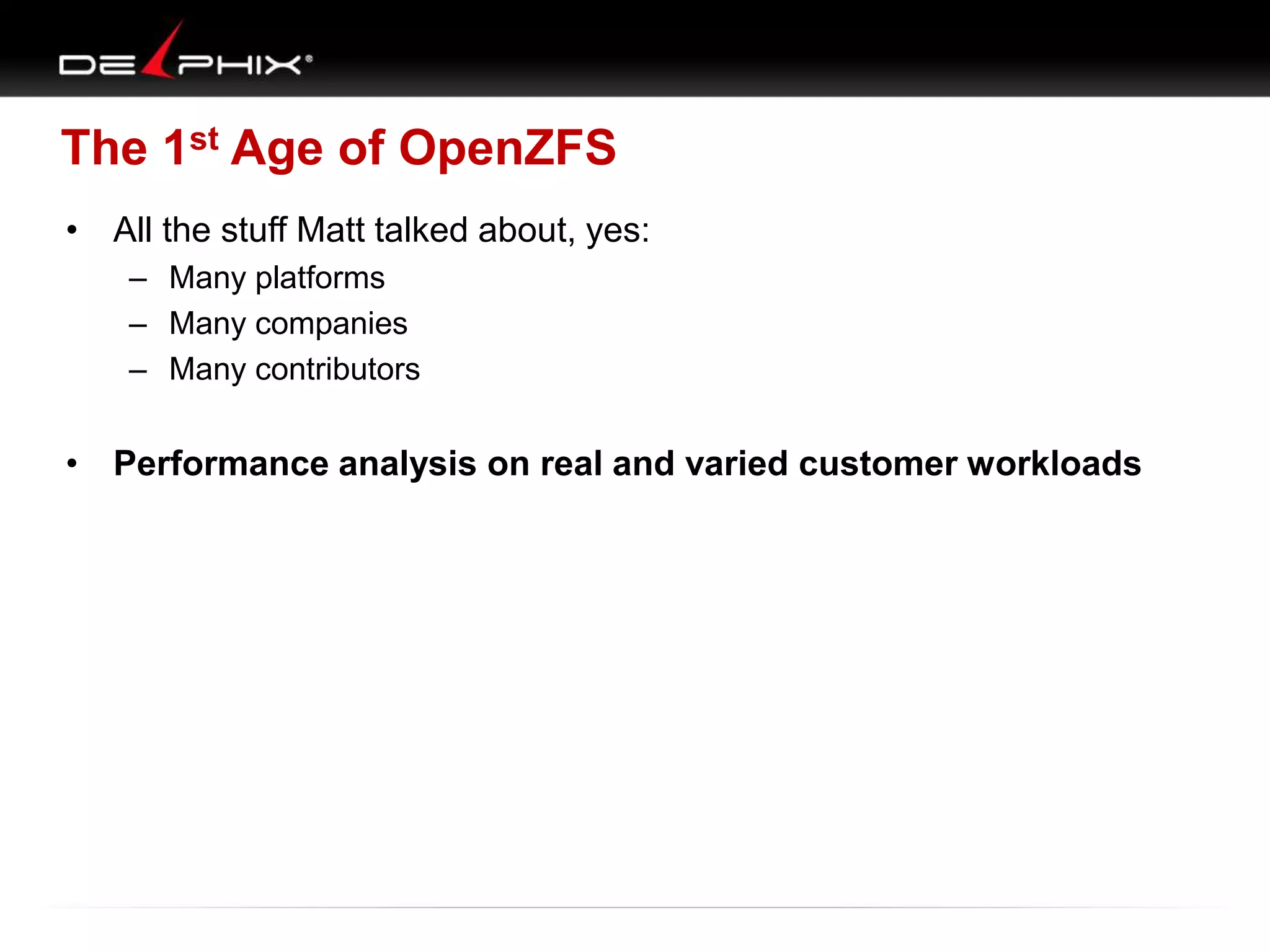 OpenZFS data-driven performance | PPTX
