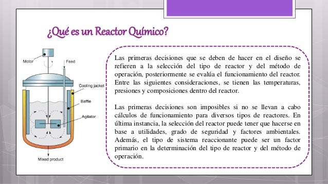 Operación de un reactor