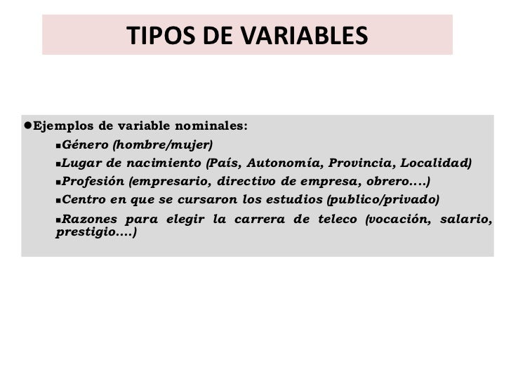 Operacionalización de variables estadistica