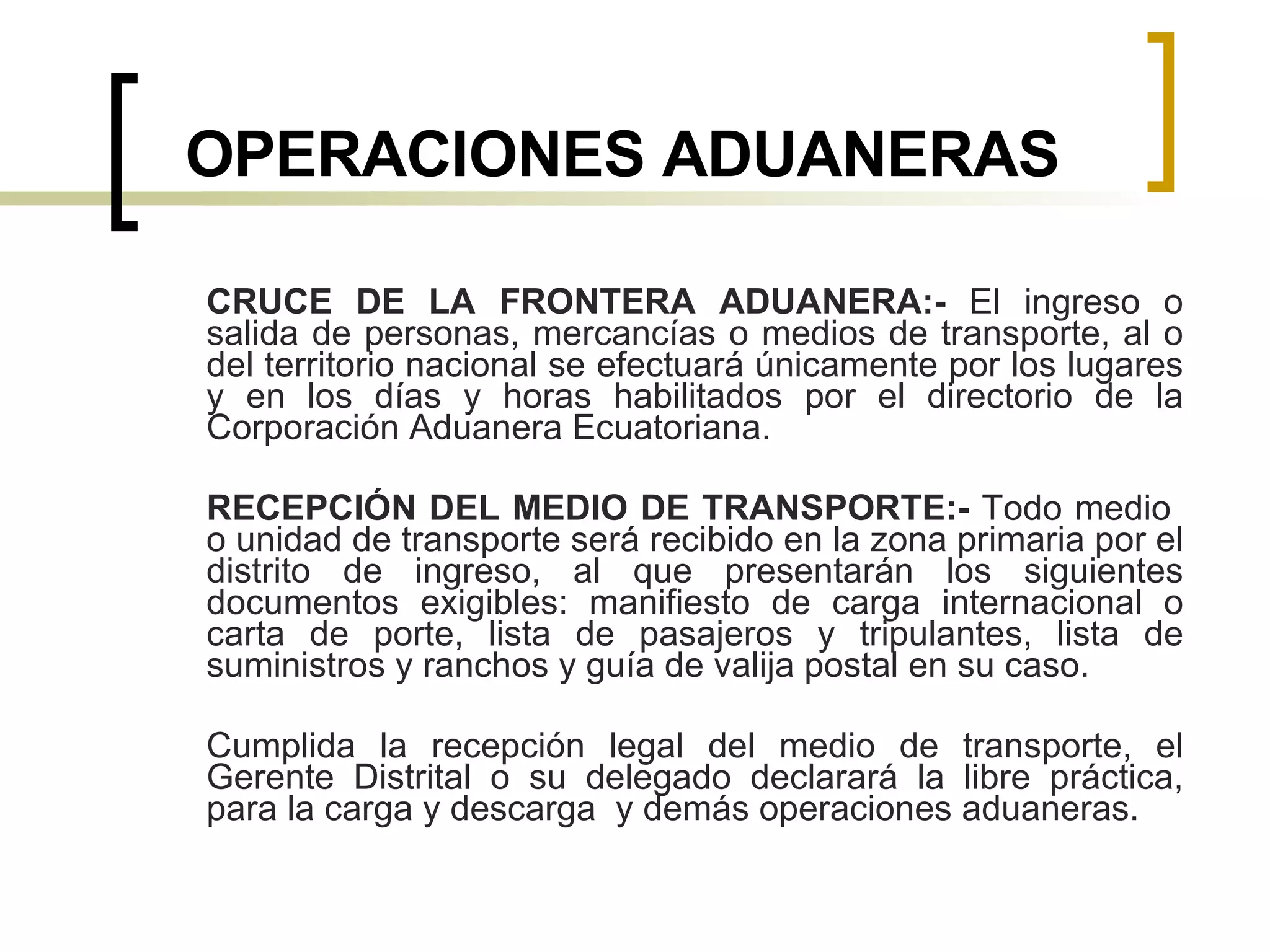 Operaciones Aduaneras | PPT