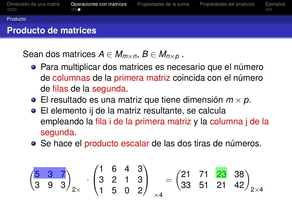 Operaciones Con Matrices