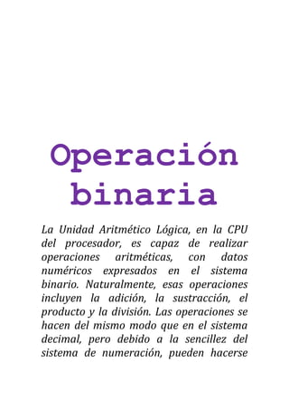 Operaciones Binarias | DOCX
