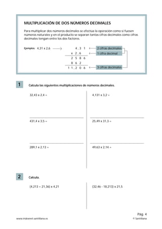 Operaciones con Decimales | PDF