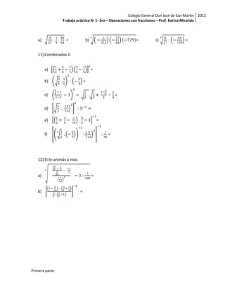 Operaciones con fracciones | DOCX