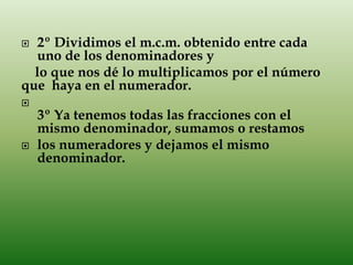 Operaciones con fracciones | PPT