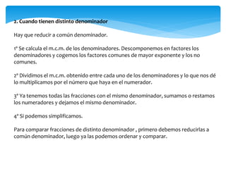 Comparar Fracciones Con Denominadores Comunes
