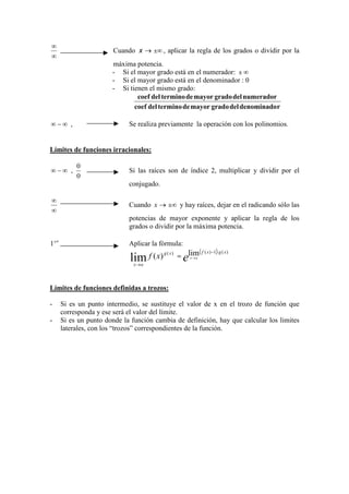 Operaciones con limites | PDF