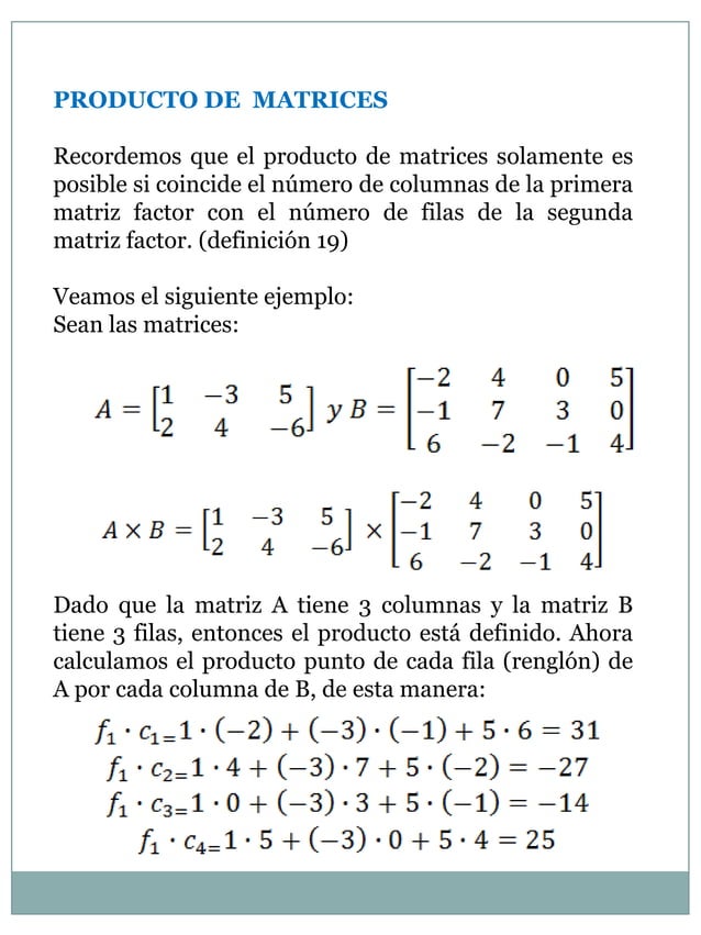 Operaciones con matrices | PDF