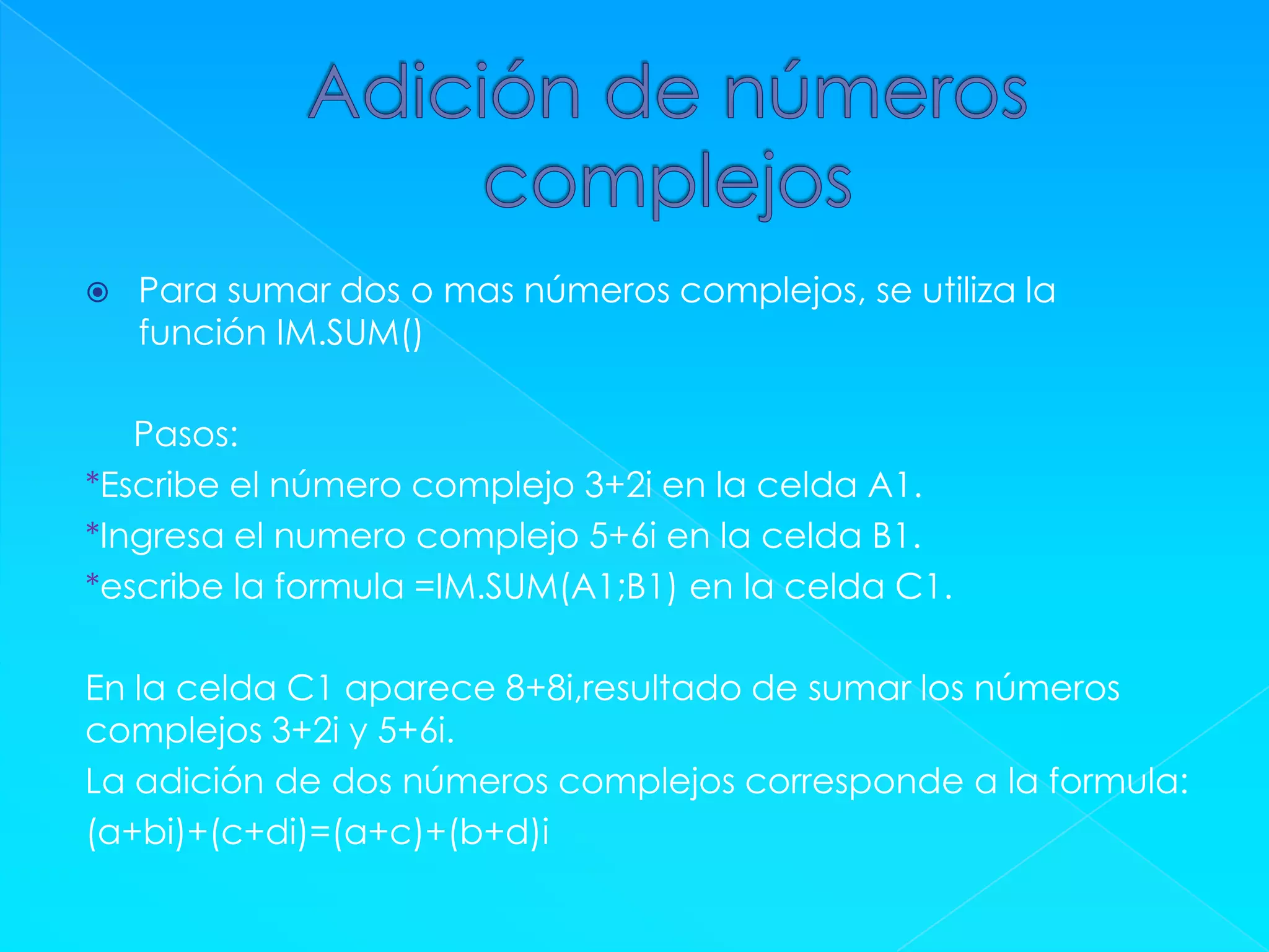 Operaciones con números complejos | PPT