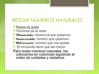 Operaciones con números naturales | PPT