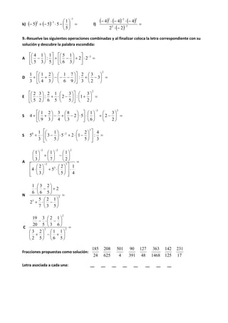 Operaciones con números racionales | PDF