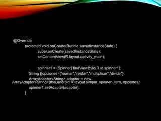Operaciones con spinner1 | PPTX