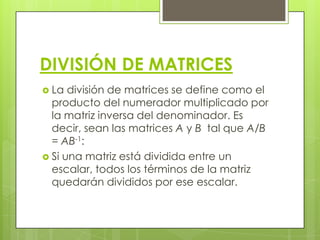Operaciones de matrices | PPTX