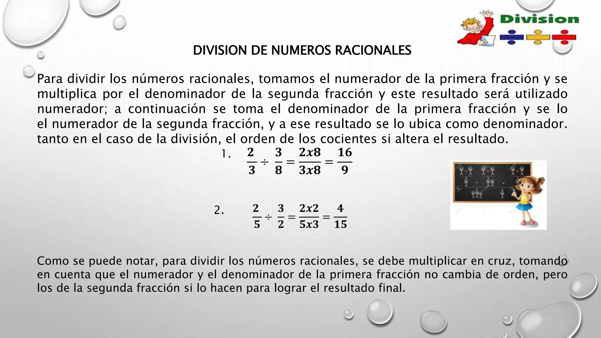 Operaciones en el conjunto de los numeros racionales | PPT