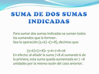 Operaciones indicadas de suma y resta | PPTX