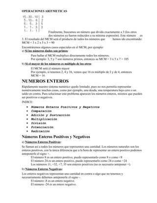 Operaciones matematicas | DOC