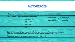 Operaciones u expresiones algebraicas | PPTX